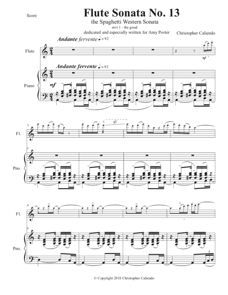 Flute Sonata No. 13 - (The Spaghetti Western Sonata) | Caliendo World ...